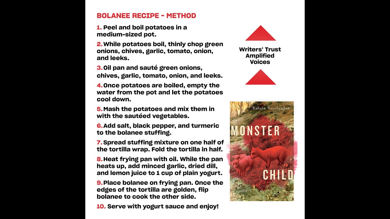 Monster Child author Rahela Nayebzadah teaches us how to cook bolanee ...