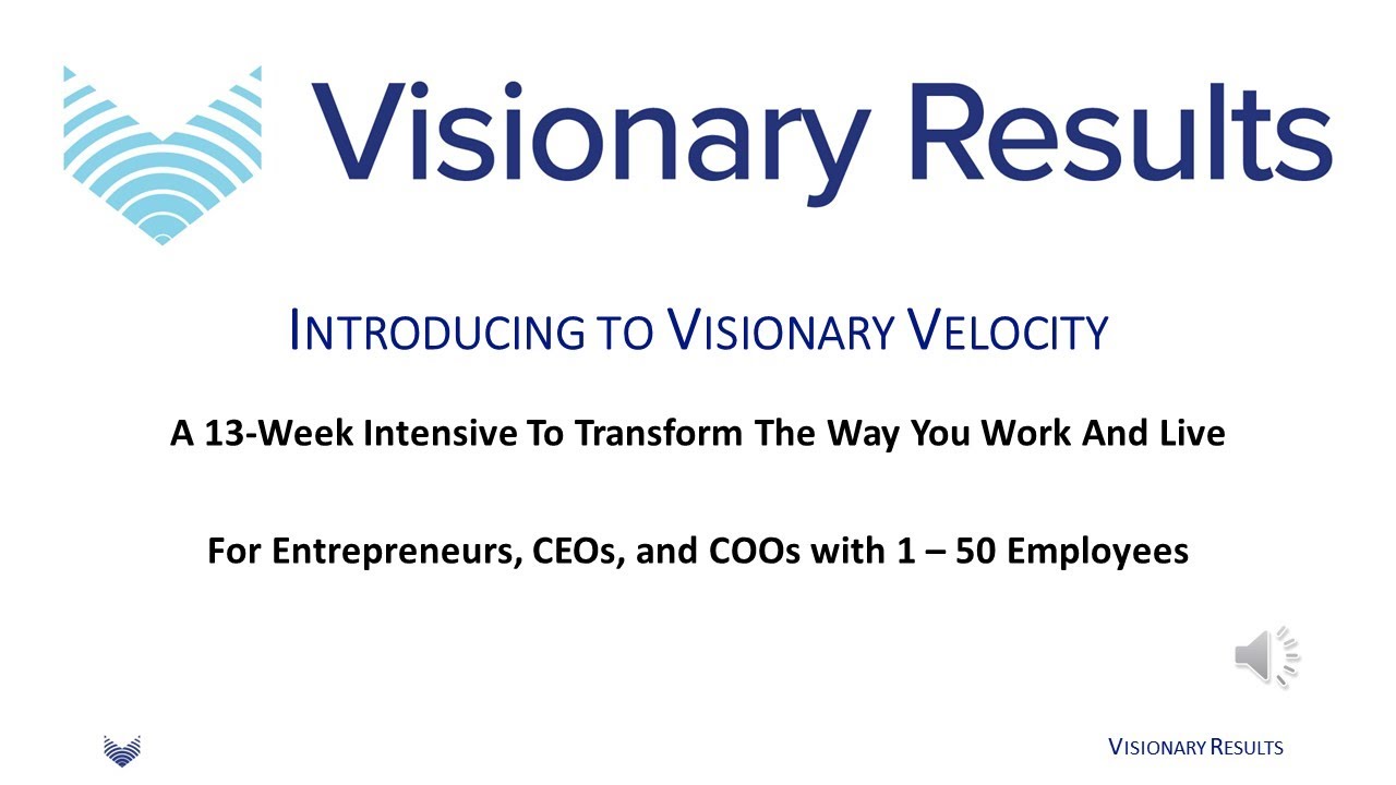 Introduction to Visionary Velocity - YouTube