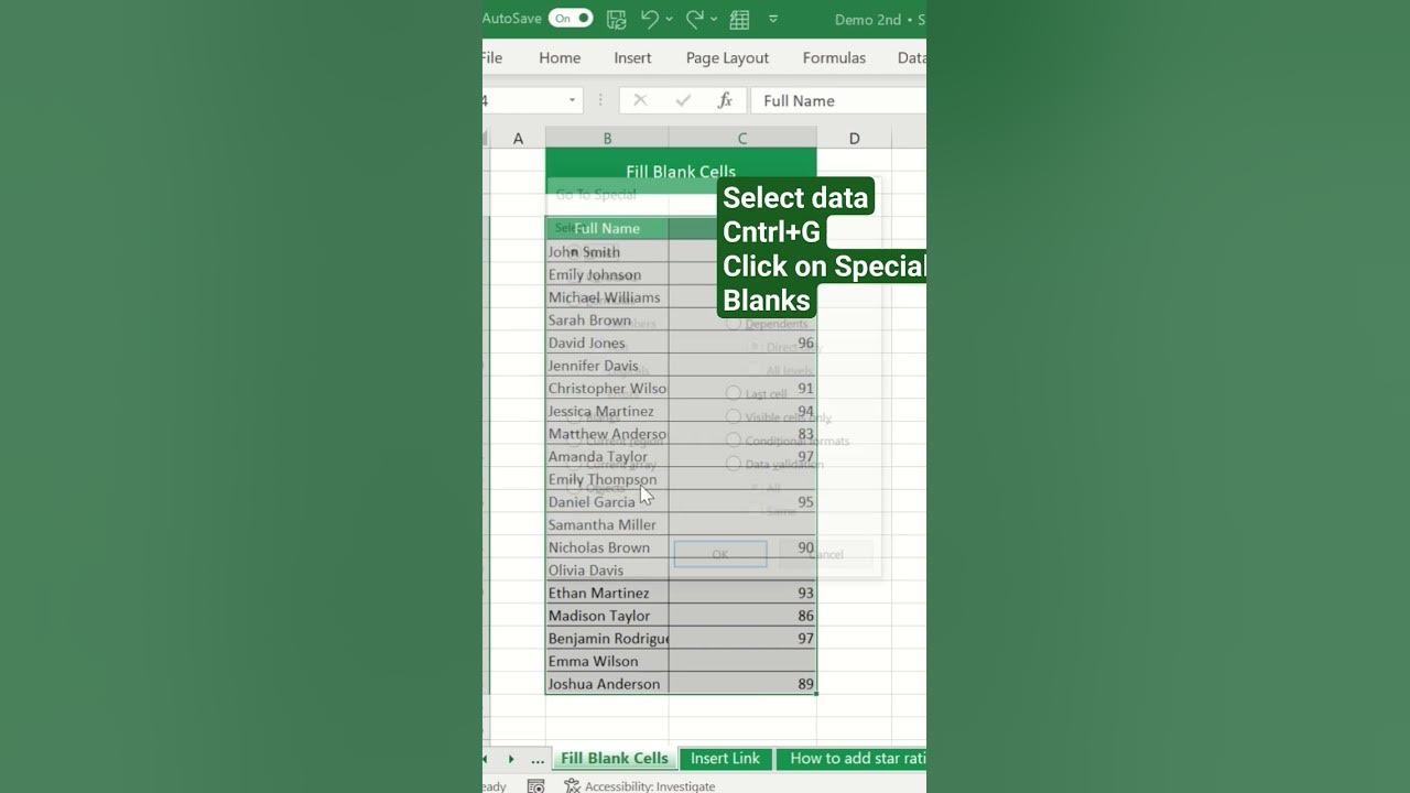 How To Fill Blank Cells In Ms Excel Kttrained Youtube