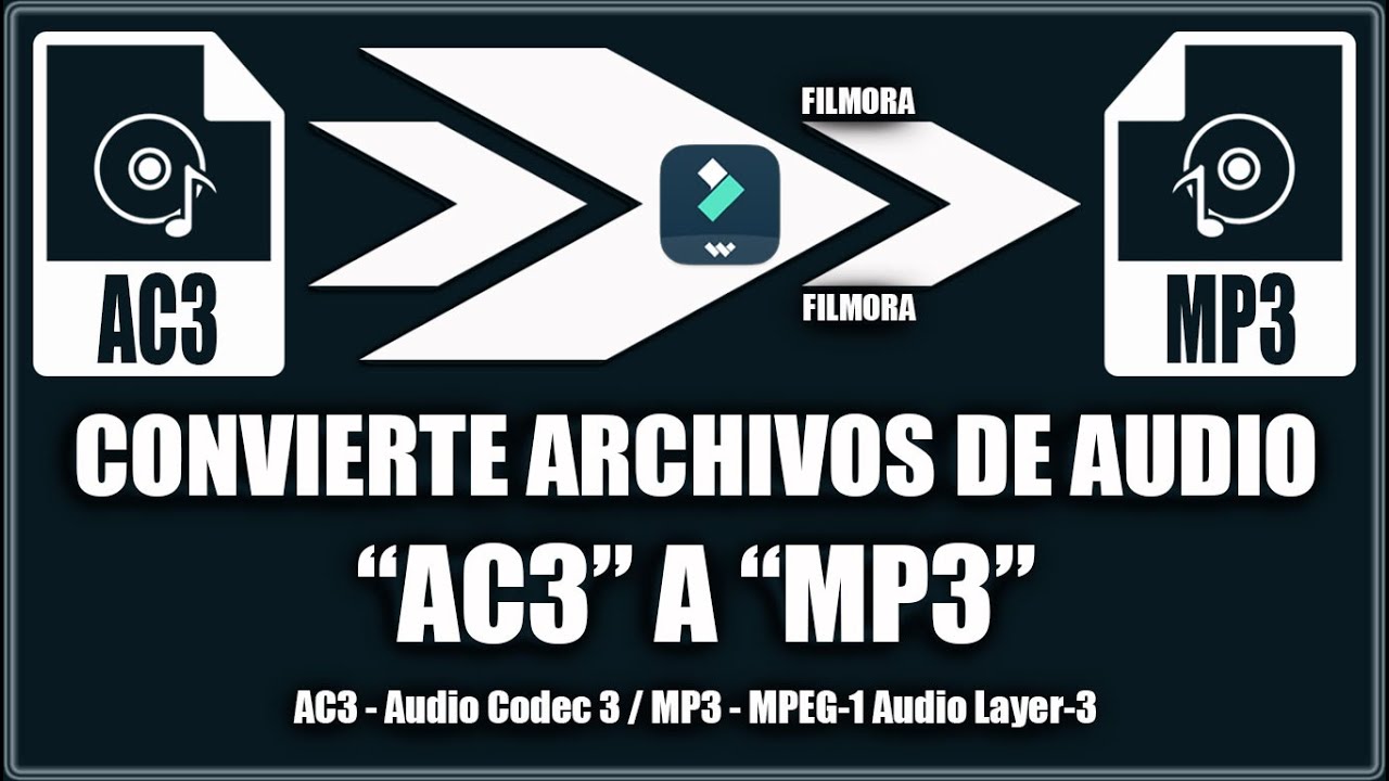 Convertir archivos de audio ac3 a mp3 - Filmora 14 - YouTube