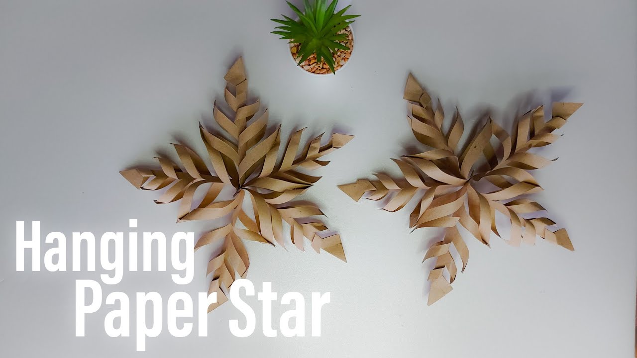 How to make hanging paper star #craft #art - YouTube