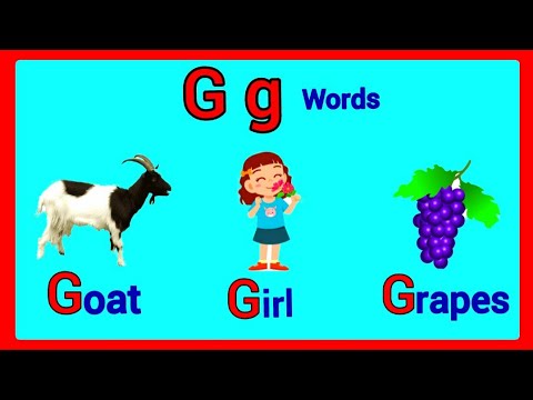 G words in english/g words for kids/kindergarten/lkg/ukg/words starting ...