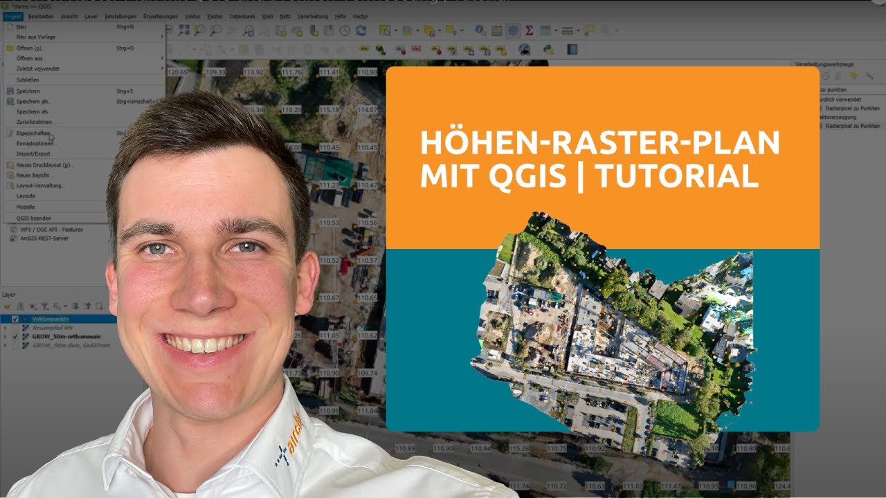 Höhen-Raster-Plan mit QGIS und Drohnen-Vermessung | Tutorial - YouTube