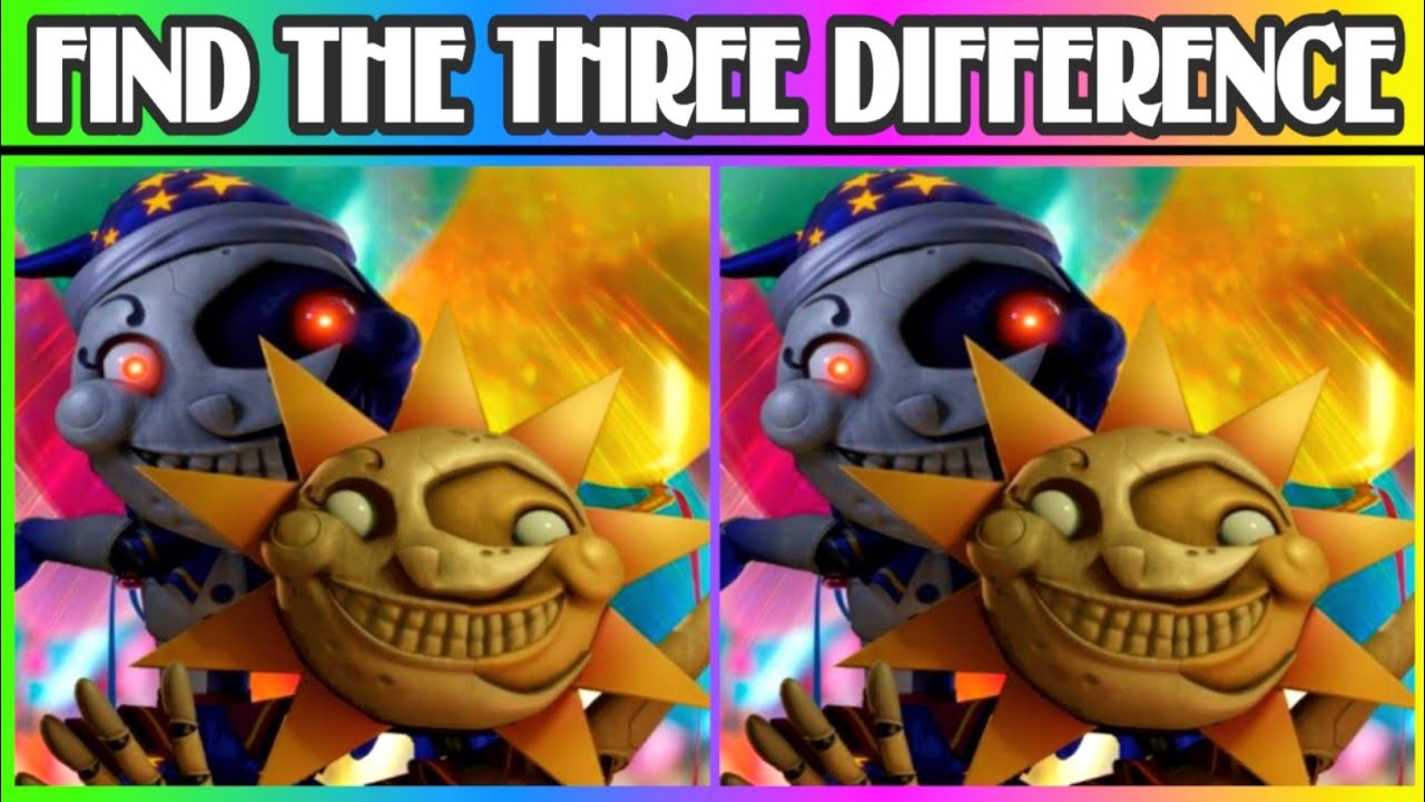 FNAF MOONDROP AND SUNRISE SPOT THE DIFFERENCE #Puzzle 32 | Spot The ...