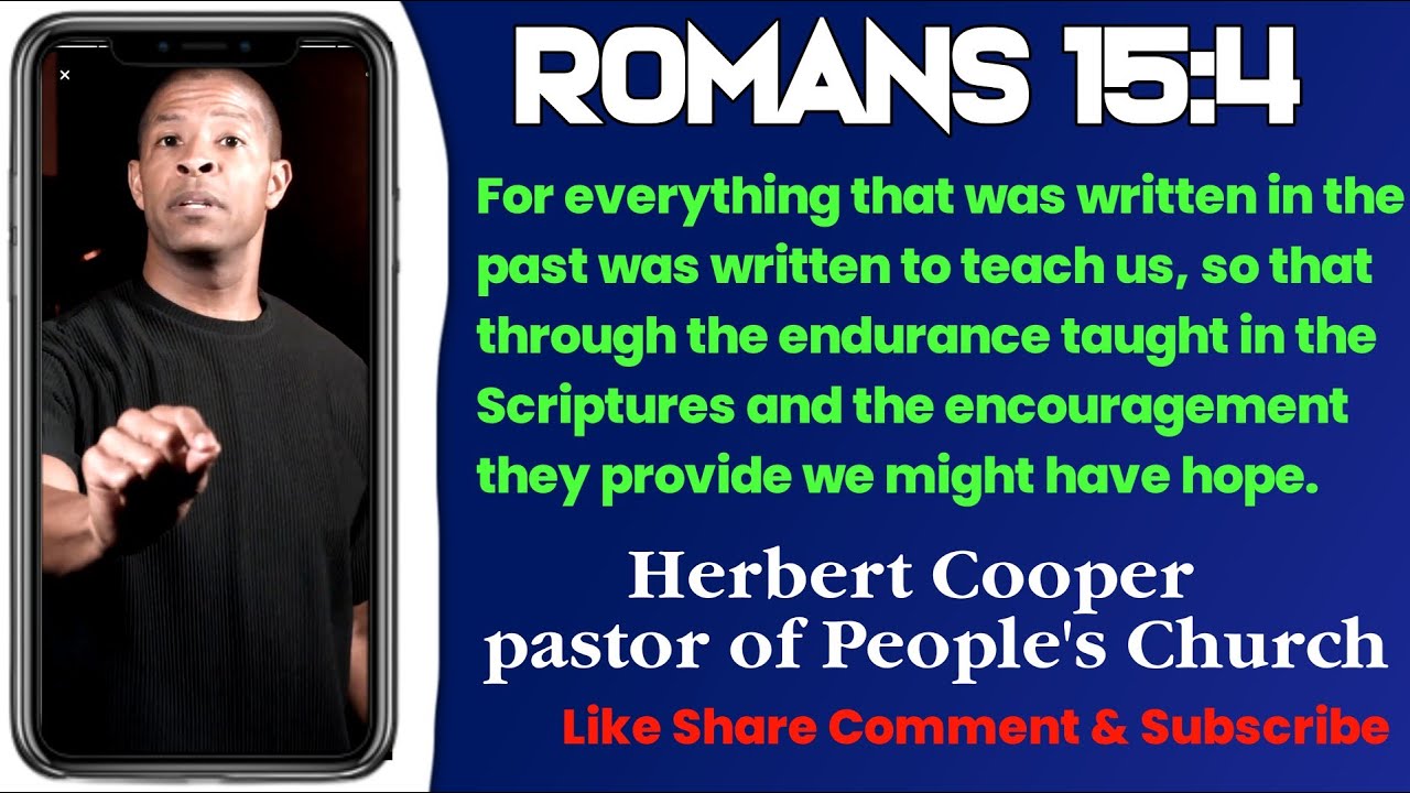 Herbert Cooper,pastor of People's Church || Romans 15:4 - YouTube