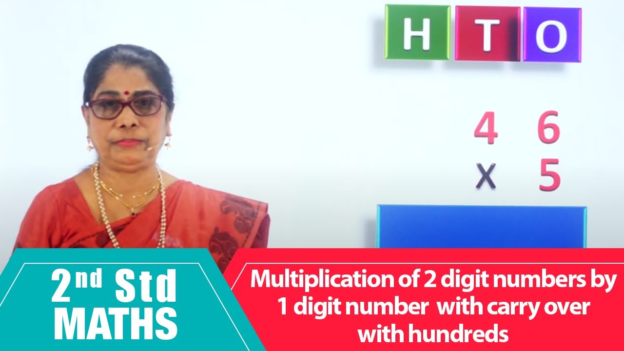 2nd Std Maths | Multiplication of 2 digit numbers by 1 digit number ...