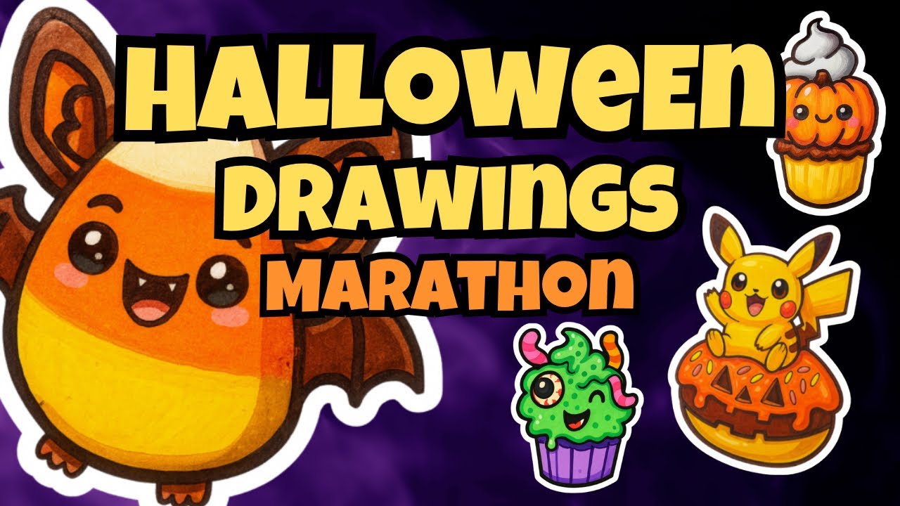 How to Draw Cute Halloween Characters 🎃 | 2-Hour Step-by-Step Posca ...