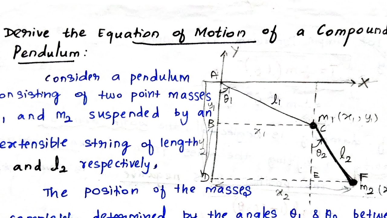 Derive the equation of the Motion of the Compound Pendulum. - YouTube