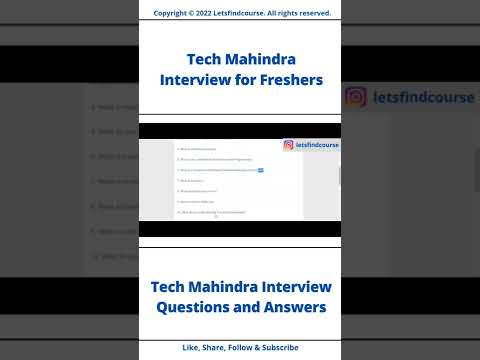 (Updated) Tech Mahindra Interview For Freshers #techmahindra #interview ...