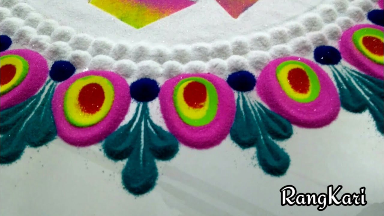 simple rangoli design using geometric shapes l unique rangoli l easy ...