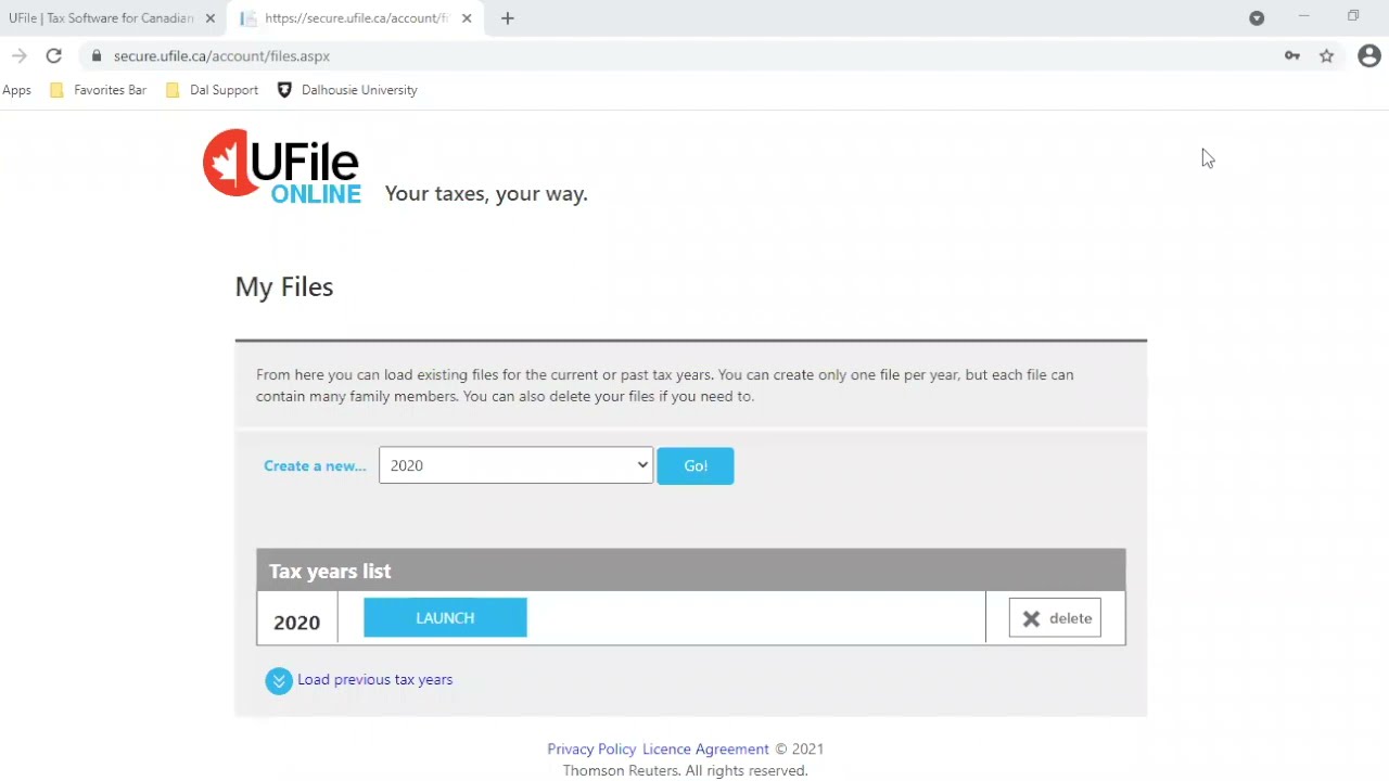 How to fill in UFile tax software - Dalhousie International Centre ...