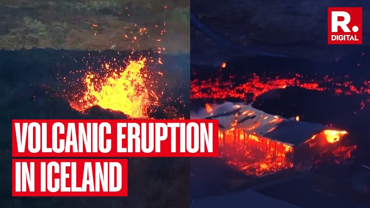 Volcano erupts in Iceland near the town of Grindavik, sets houses on ...