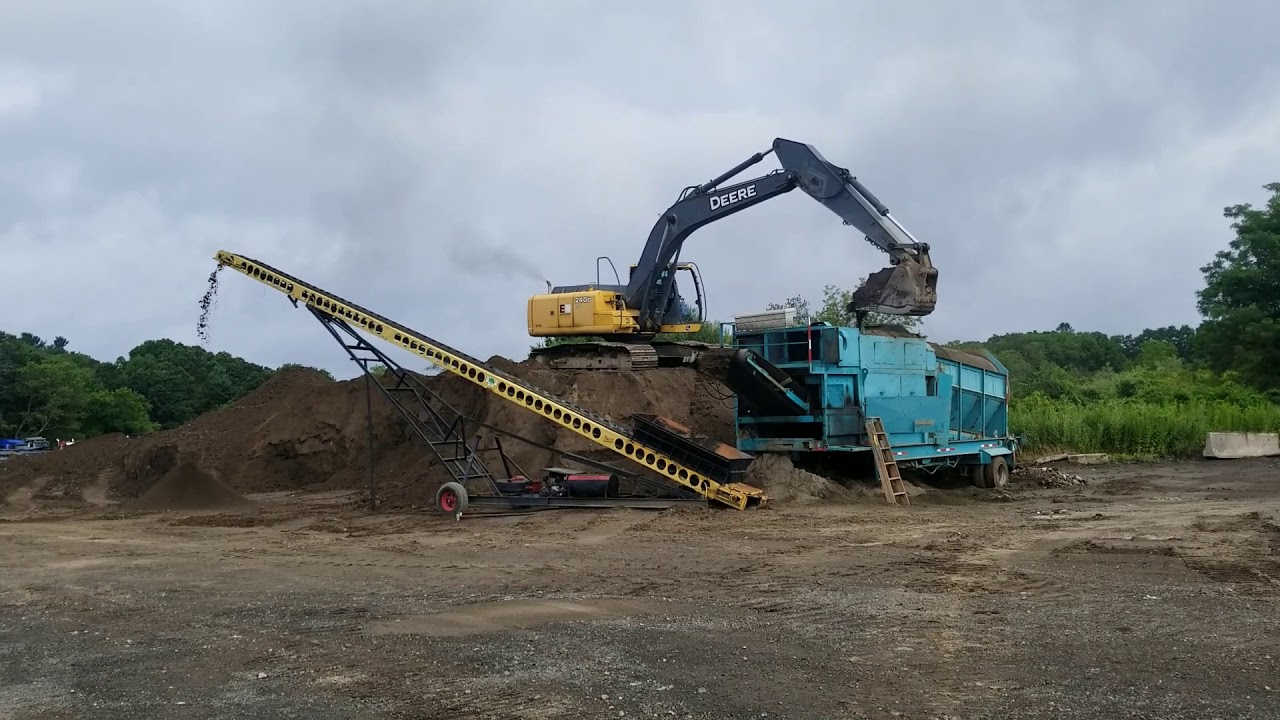 1990 POWERSCREEN 615 TROMMEL SCREENER AND CONVEYOR - YouTube