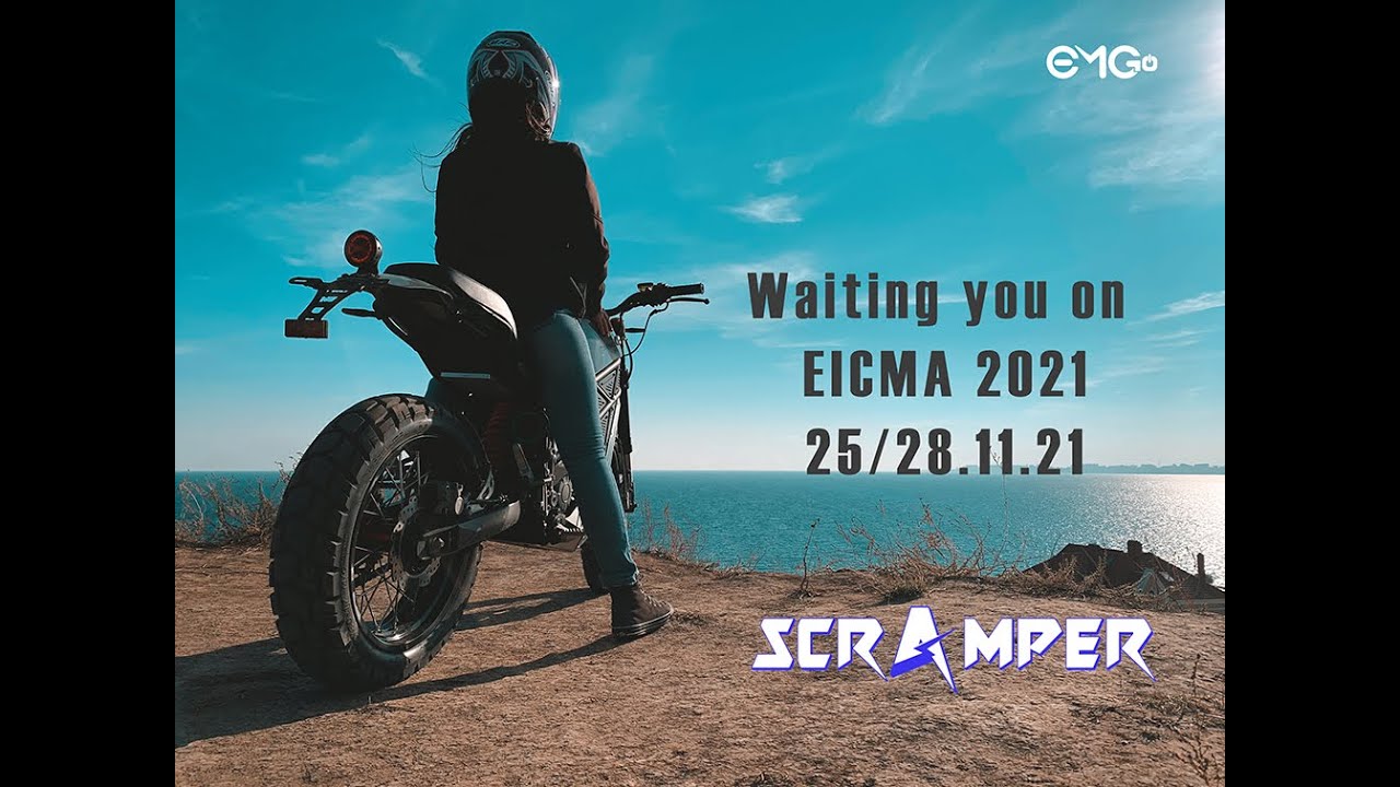 ELECTRIC MOTORCYCLE EMGo ScrAmper goes to EICMA (Milano) - YouTube