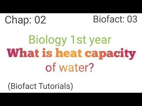 What is heat capacity of water? ||biofct: 03 || Ch: 02|| Biology 1st ...