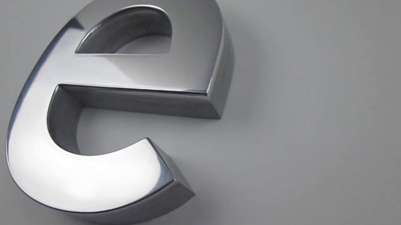 polished aluminium face lettering - YouTube