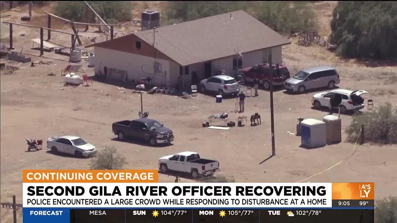Gila officer shot while responding to call recovering at hospital - YouTube