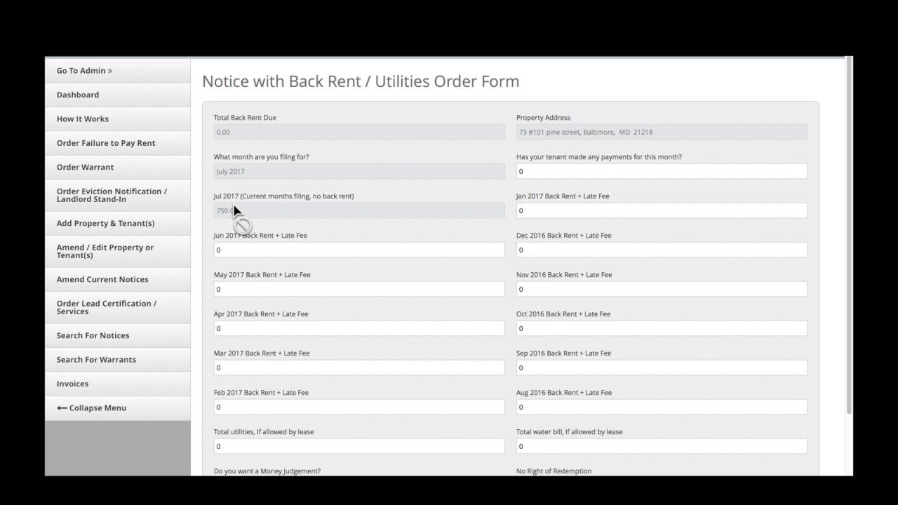File FTPR with Back Rent - YouTube