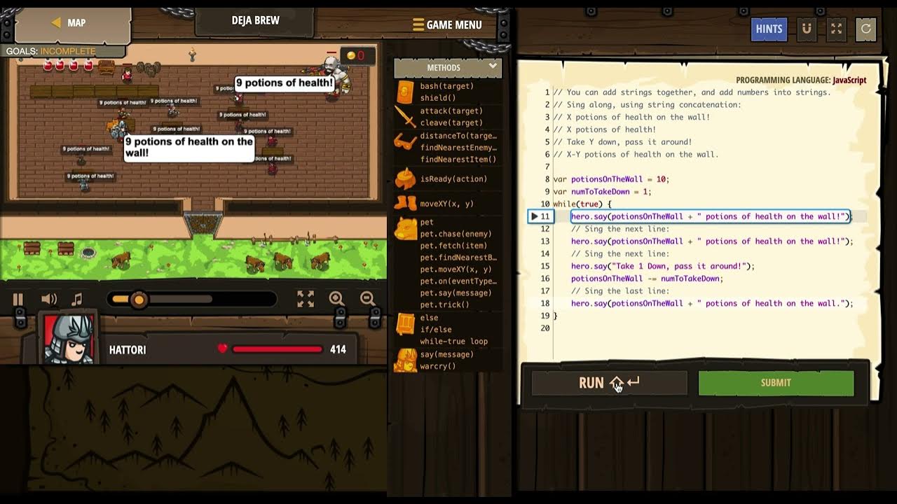CodeCombat - deja brew - JavaScript - YouTube