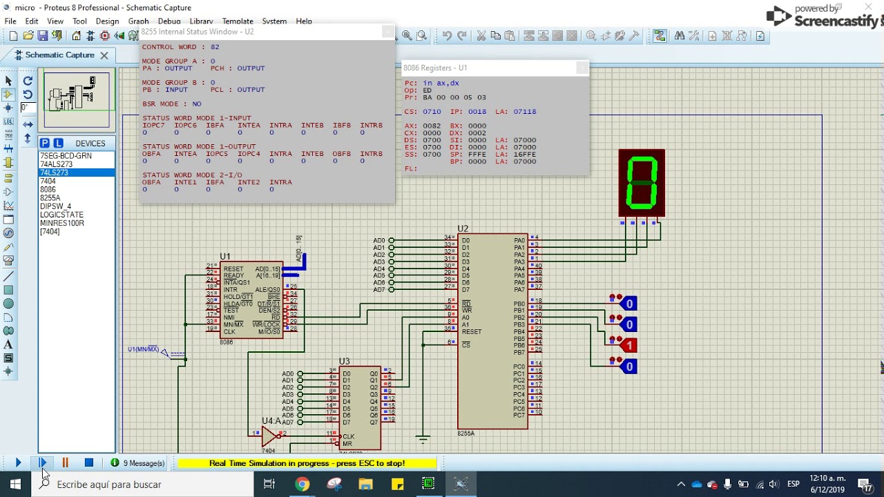 8086 con PPI en proteus y emu8086 (video 2) - YouTube