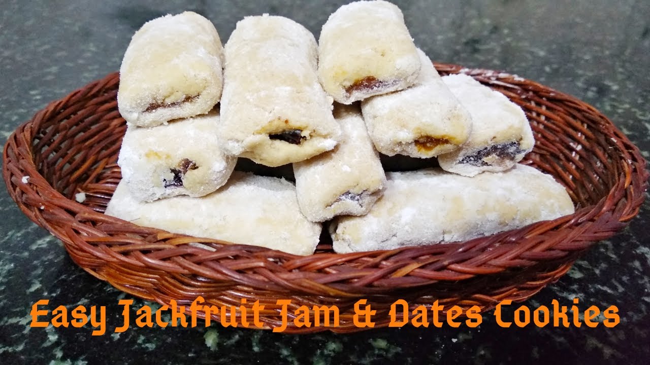 Easy Jackfruit jam & Dates Stuffed Wheat Cookies ||Eggless Wheat Butter ...