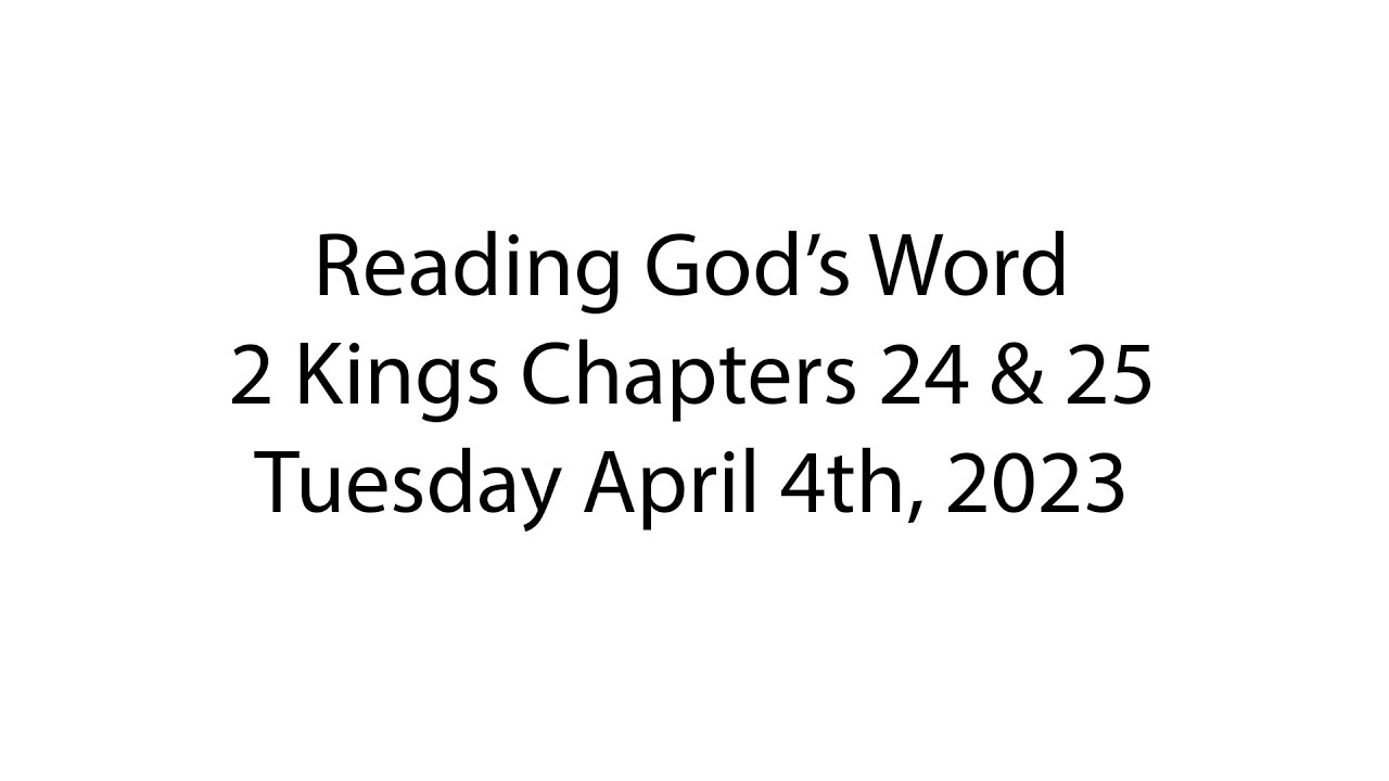 2 Kings Chapters 24 And 25 YouTube