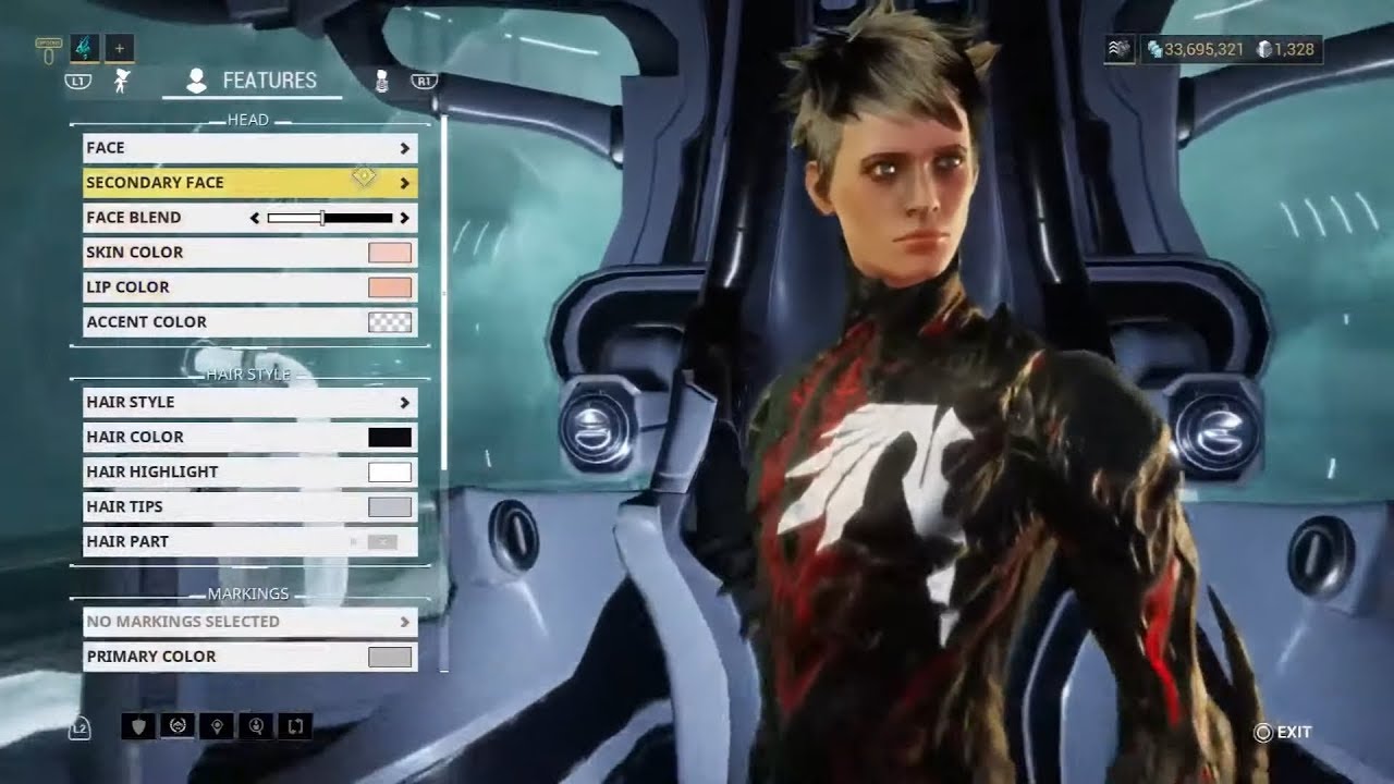 Warframe my operator fashion and face - YouTube