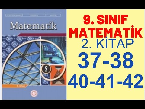 9. SINIF MEB MATEMATİK KİTABI SAYFA 37 - 38 - 40 - 41 - 42 UYGULAMALAR ve SIRA SİZDE // 9. SINIF