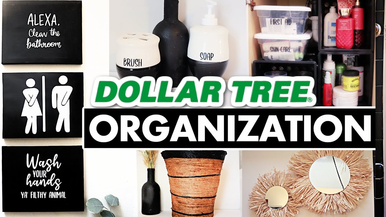 DOLLAR TREE BATHROOM ORGANIZATION IDEAS + Quick and Easy DIY DOLLAR ...