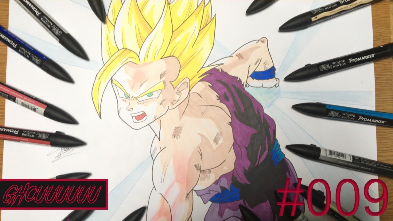 Drawing Gohan SSJ2 One handed kamehameha [009] - YouTube