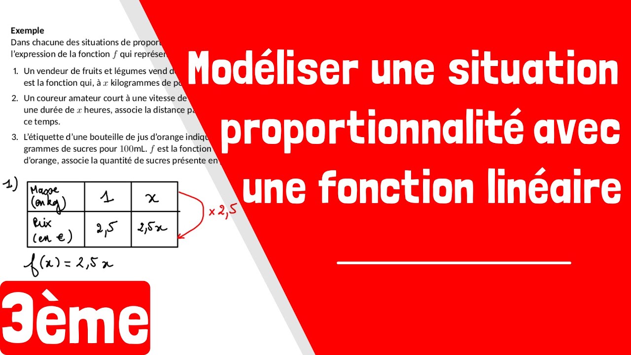 Comment modéliser une situation de proportionnalité avec une fonction ...