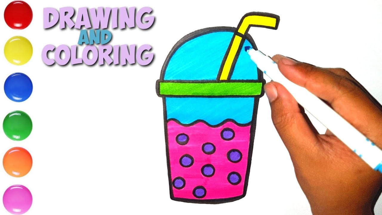 Menggambar dan mewarnai minuman Boba || Drawing and coloring - YouTube