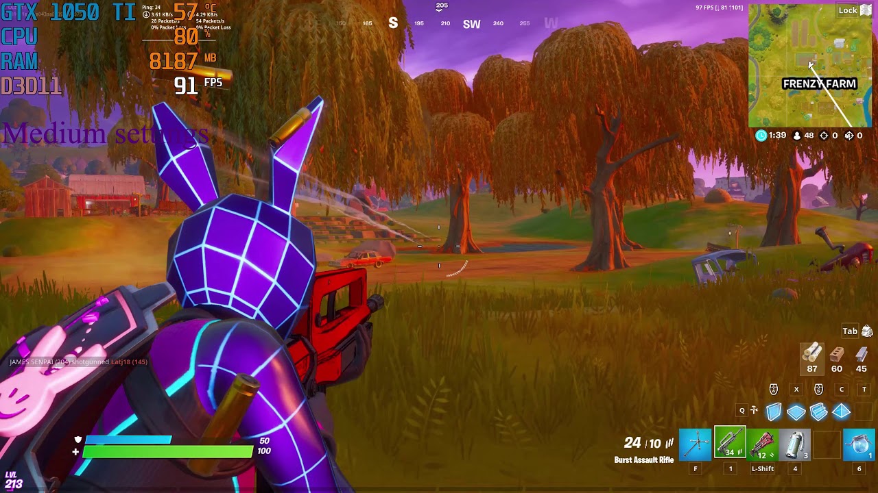 Fortnite chapter 2 Season 2 | i5 7600K + Gtx 1050 TI 4gb | 1080p All ...