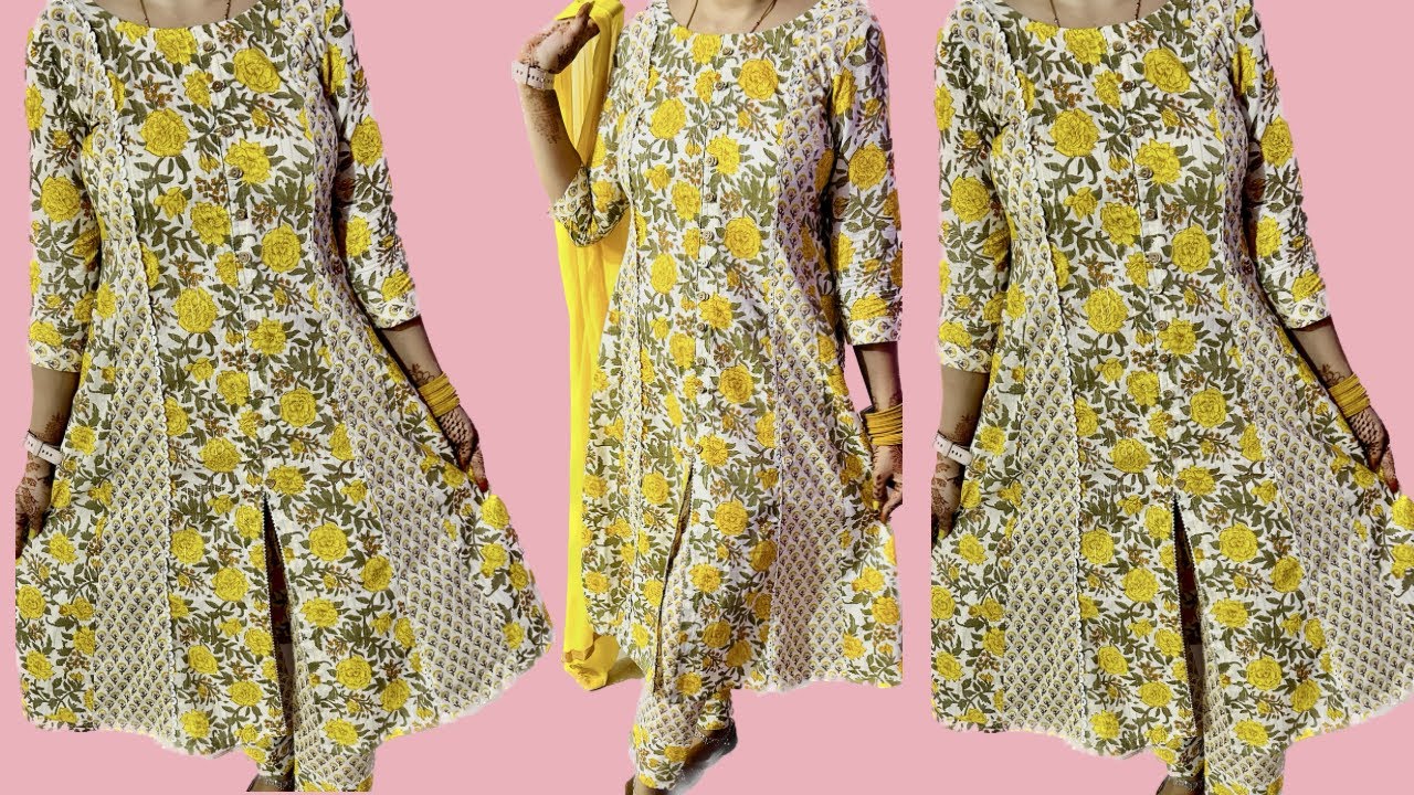 10 panel kurti cutting and stitching!anarkali kurti cutting and ...