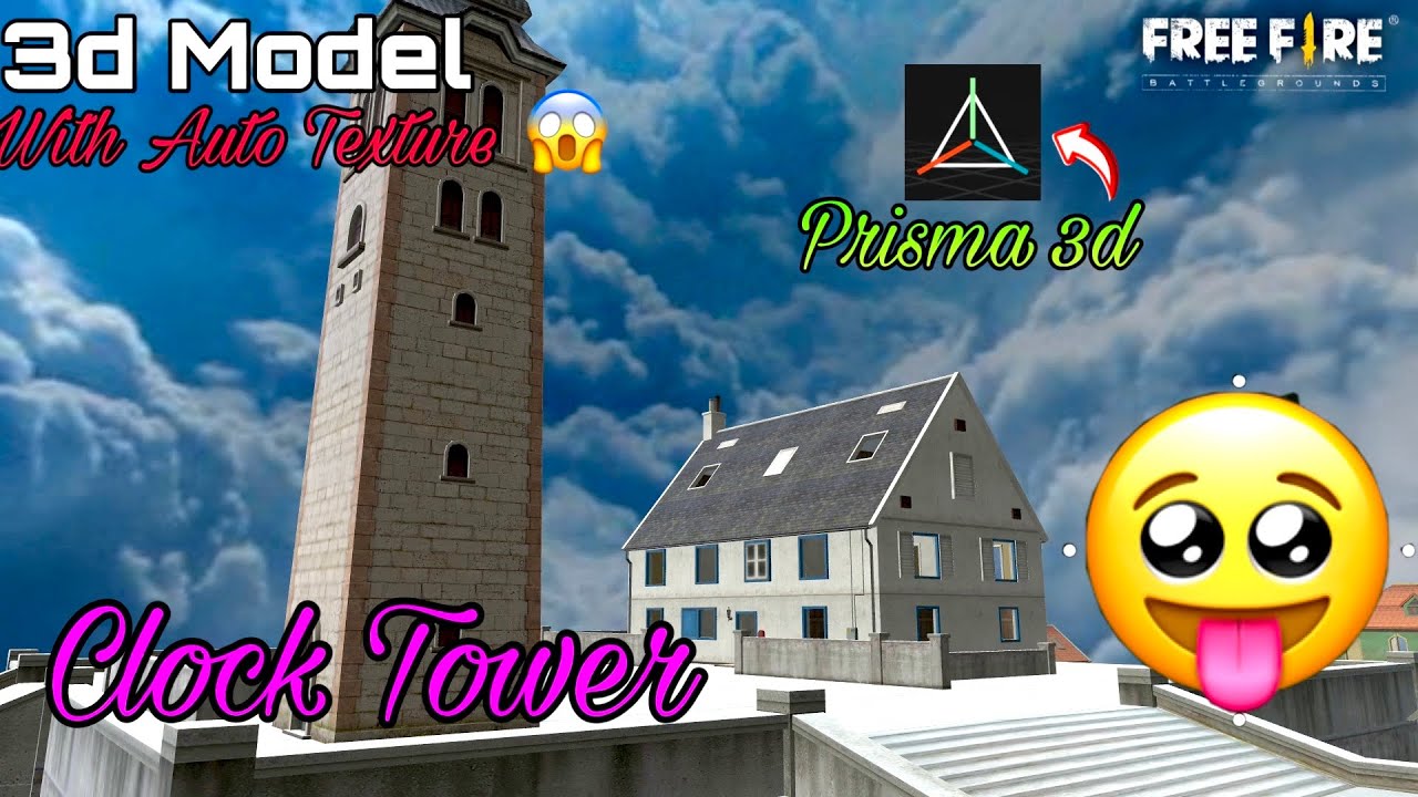 Full Clock Tower 3D Model With Auto Texture | Auto Texture Clock Tower ...