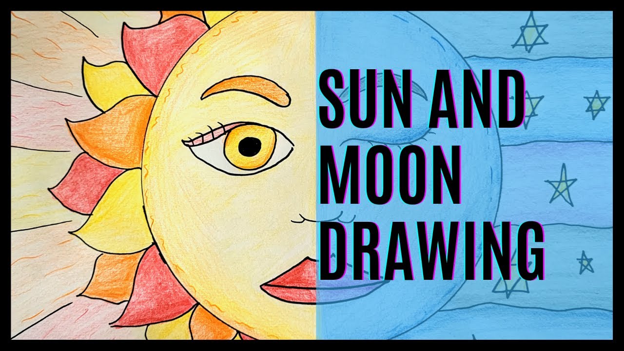 How to draw: Sun and Moon drawing - YouTube