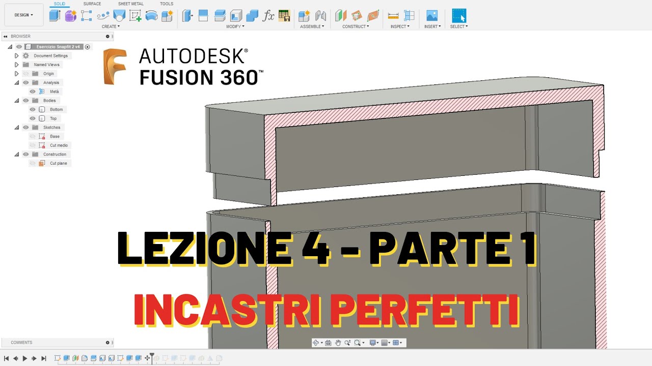 Corso Fusion 360 - Lezione 4 - Incastri perfetti maschio/femmina ...
