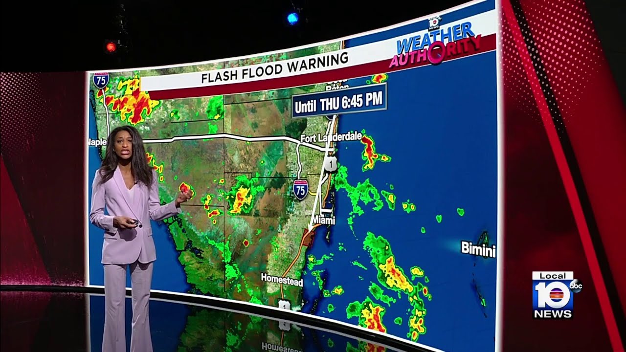 Flash flood warning in effect for parts of South Florida - YouTube