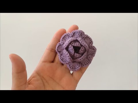 Tığ İşi Katlı Gonca Çiçek | Aksesuar, Çanta ve Süsleme İçin Harika Model