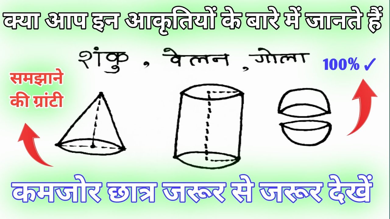 Belan Sanku Gola Formula In Hindi|शंकु ,बेलन और गोला का परिचय |Sanku or ...