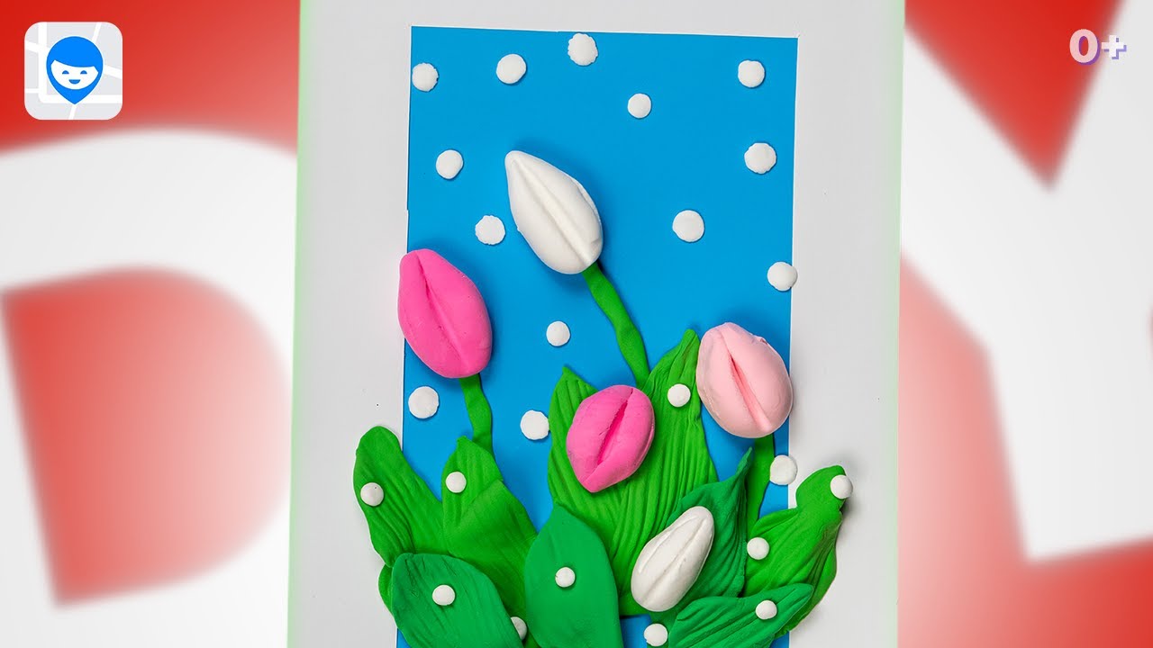 Easy DIY Idea For Kids 🌷 Tulips Plasticine Crafts - YouTube