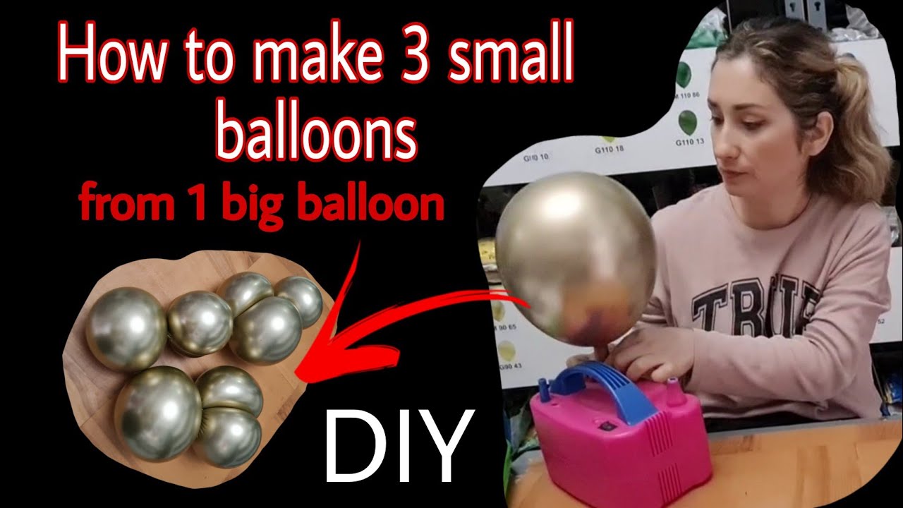 DIY / How to make 3 small balloons from one normal balloon / Chrome ...