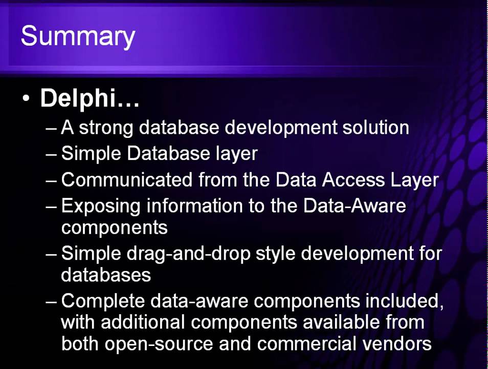 dbExpress Database Access Components in Delphi - Delphi 101 - YouTube