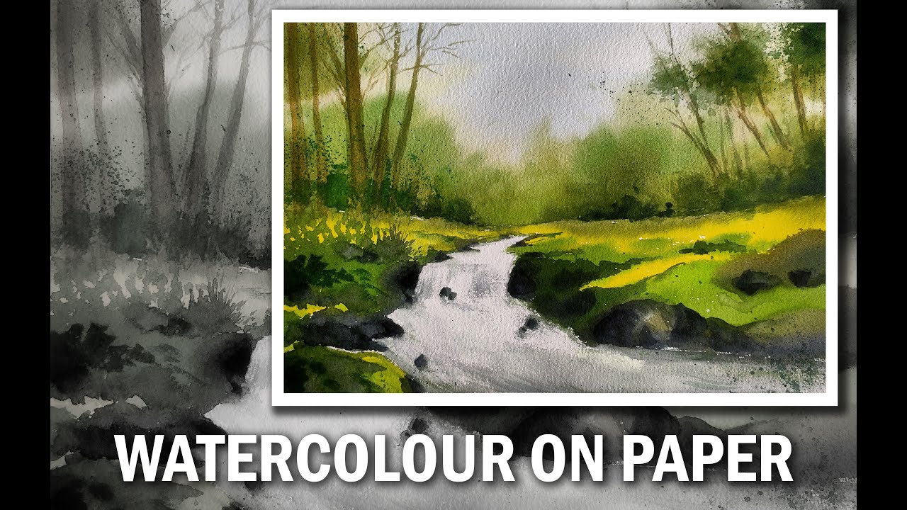 Simpel Watercolour landscape - YouTube