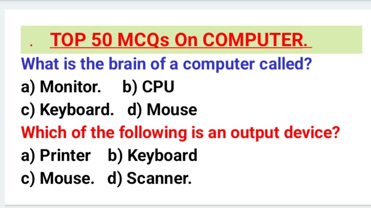 TOP 50 MCQs On//COMPUTER// JKP Constable, JKPSI, NT// All Jkssb Exams ...