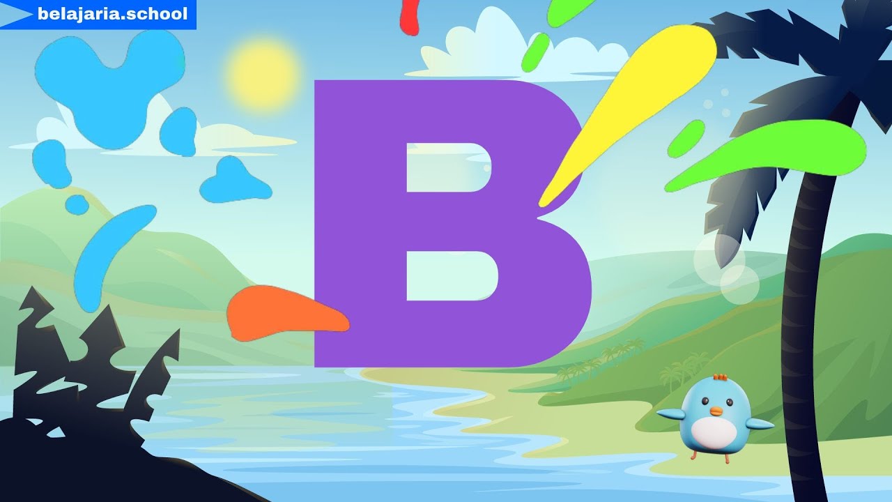 Belajar menulis alfabet huruf B besar untuk anak - bagian 1 - YouTube