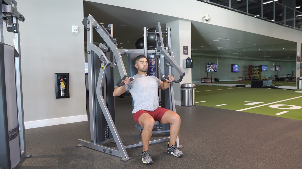 MTS Incline Chest Press Hammer Strength Pin Machine - YouTube