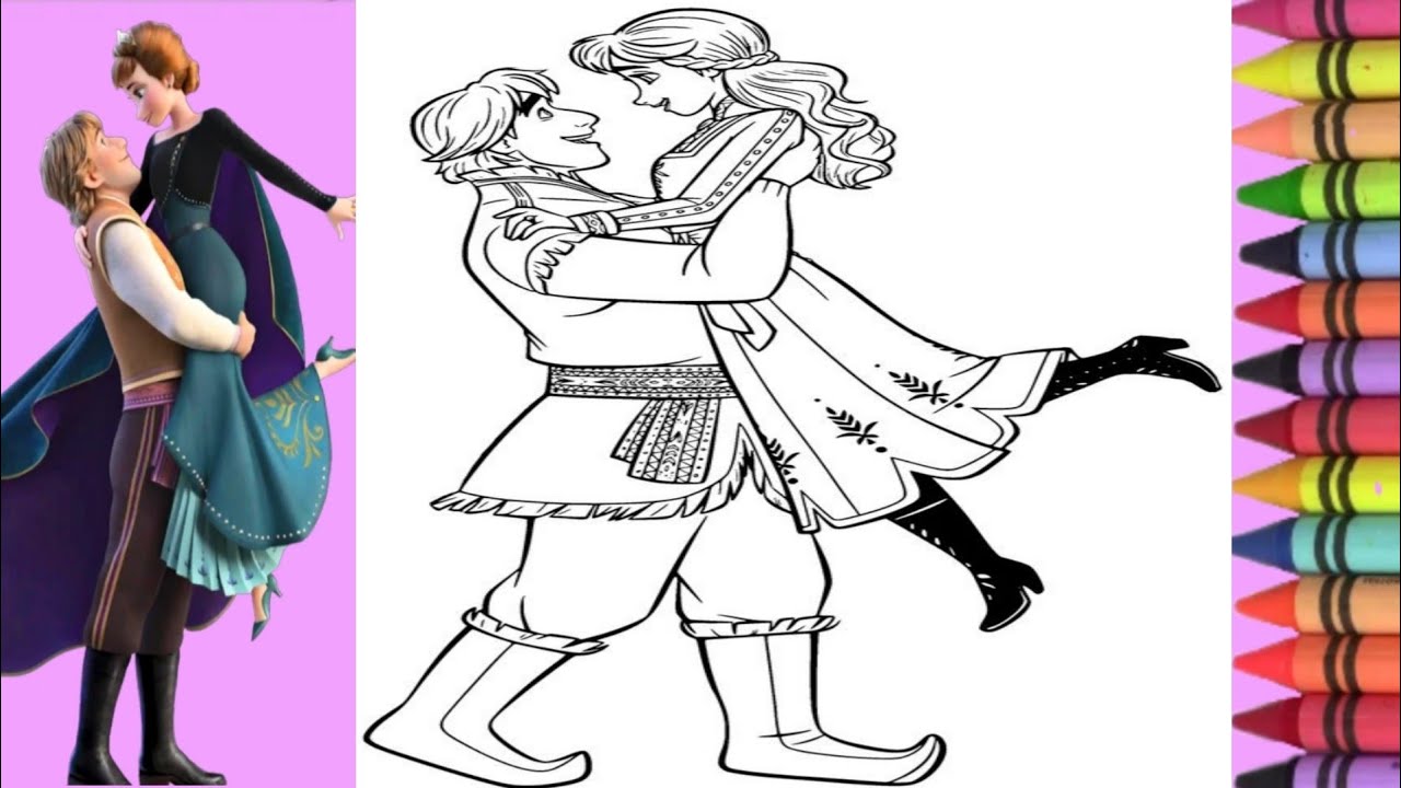 Coloring Disney Princess Anna /How To Colour Frozen Girl Anna step by ...
