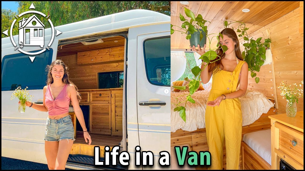 Solo Female Vanlife in a gorgeous van build w/ lots of ideas - YouTube