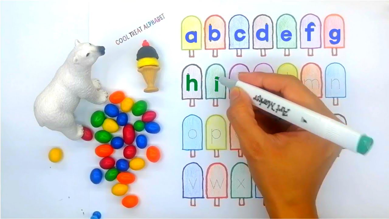 Alphabet Learning with Ice creams | A for Apple, B for Ball | Learn ...